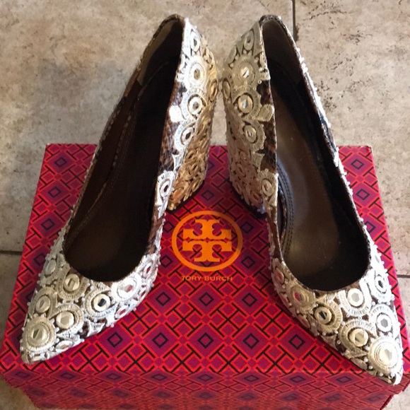 Tory Burch | Shoes | Tory Burch Faded Coffee Ivory Francesca Pumps 85 ...